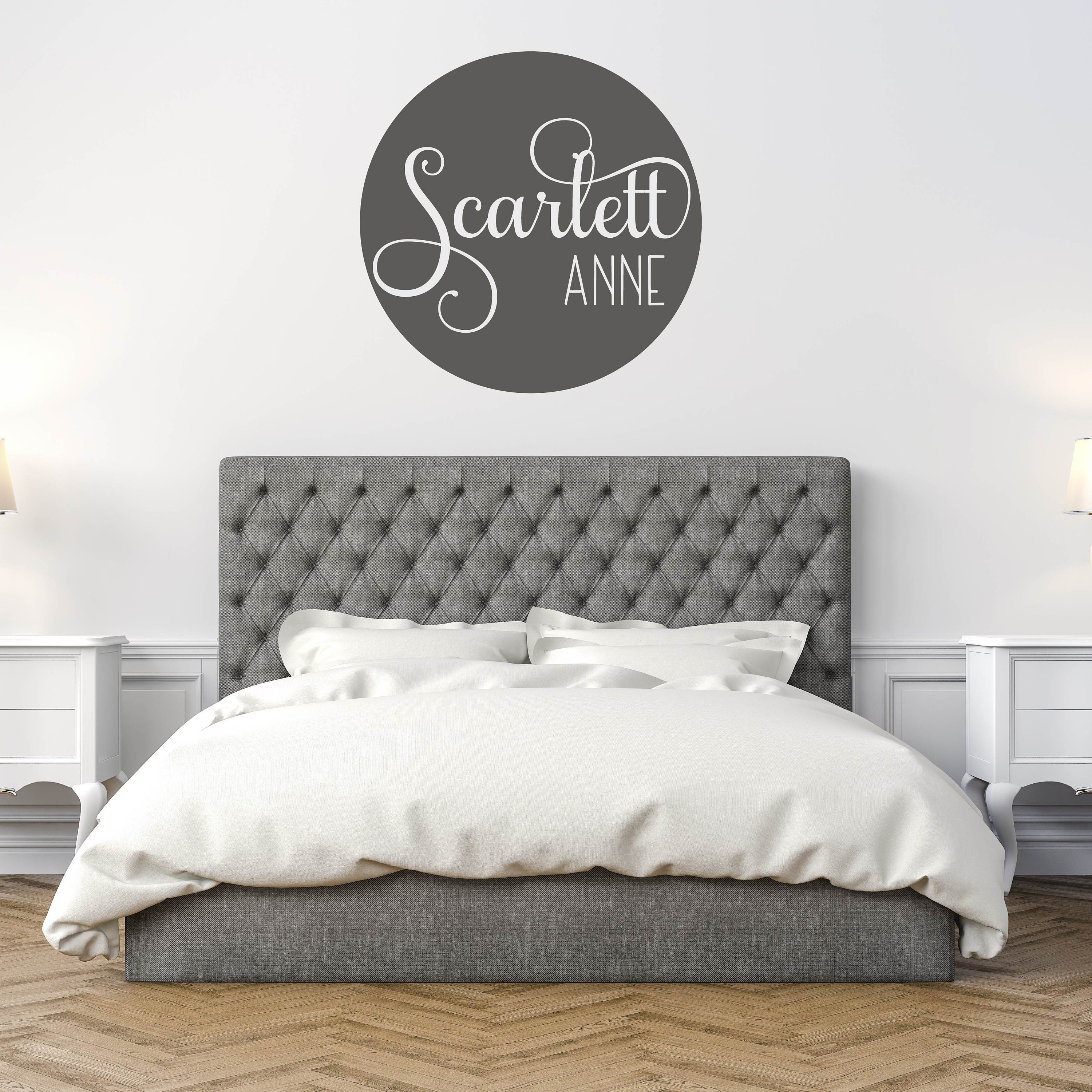 Fancy First and Middle Name Color Dot Wall Decal, Modern Personalized ...