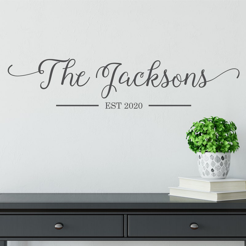 Last Name Wall Decal - Etsy