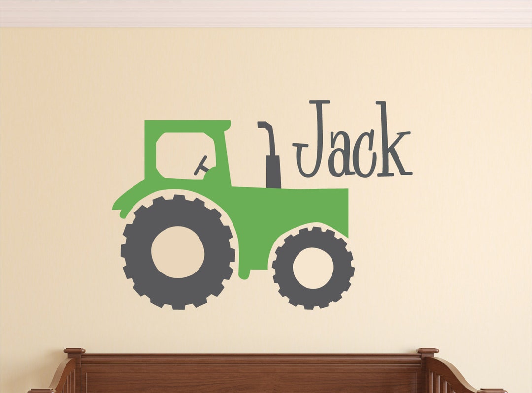 Personalized Tractor Name Large Vinyl Wall Decal Nursery Custom Decor ...