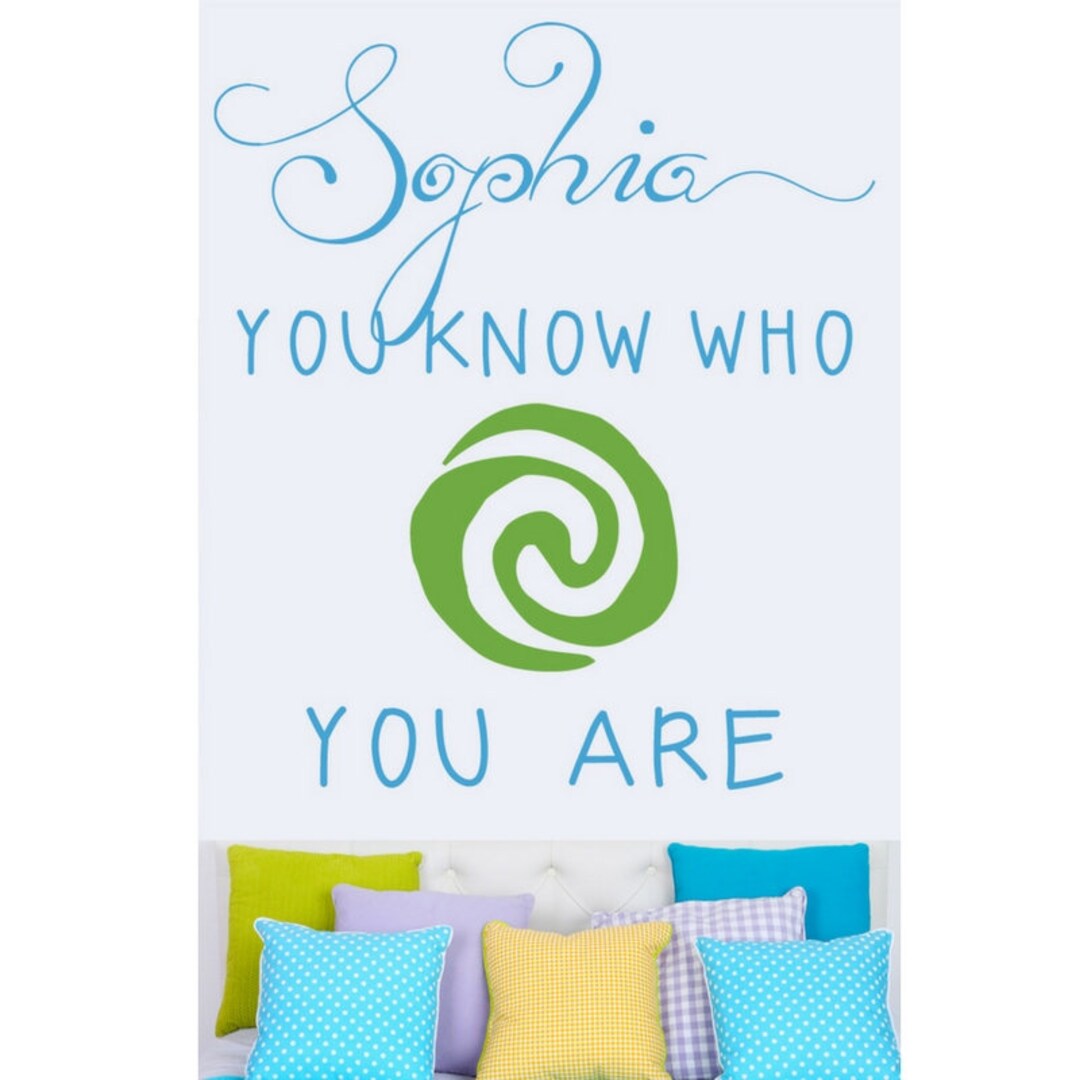 Moana Themed Wall Name Wall Decal - Moana Inspired Wall Decal - Girls ...