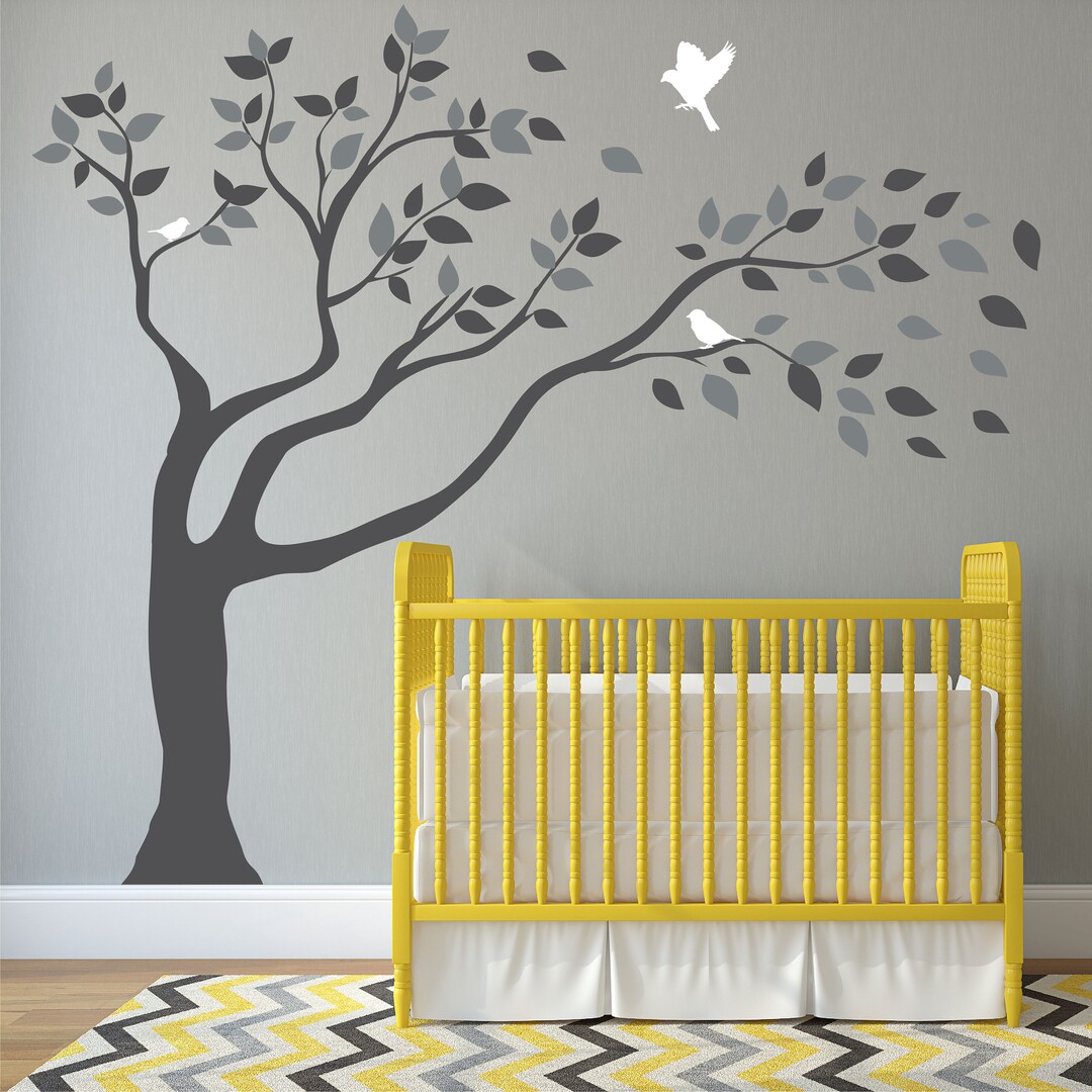 Wind Blown Large Tree With Wall Decal | Personalize With Name and ...