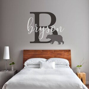 Bear Name Vinyl Wall Decal Nursery Baby Boy Girl Kids Room Decor ...