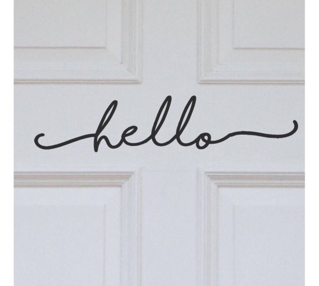 Hello Door Vinyl Decal, Hello Front Door Sticker | Hello Door Decal ...
