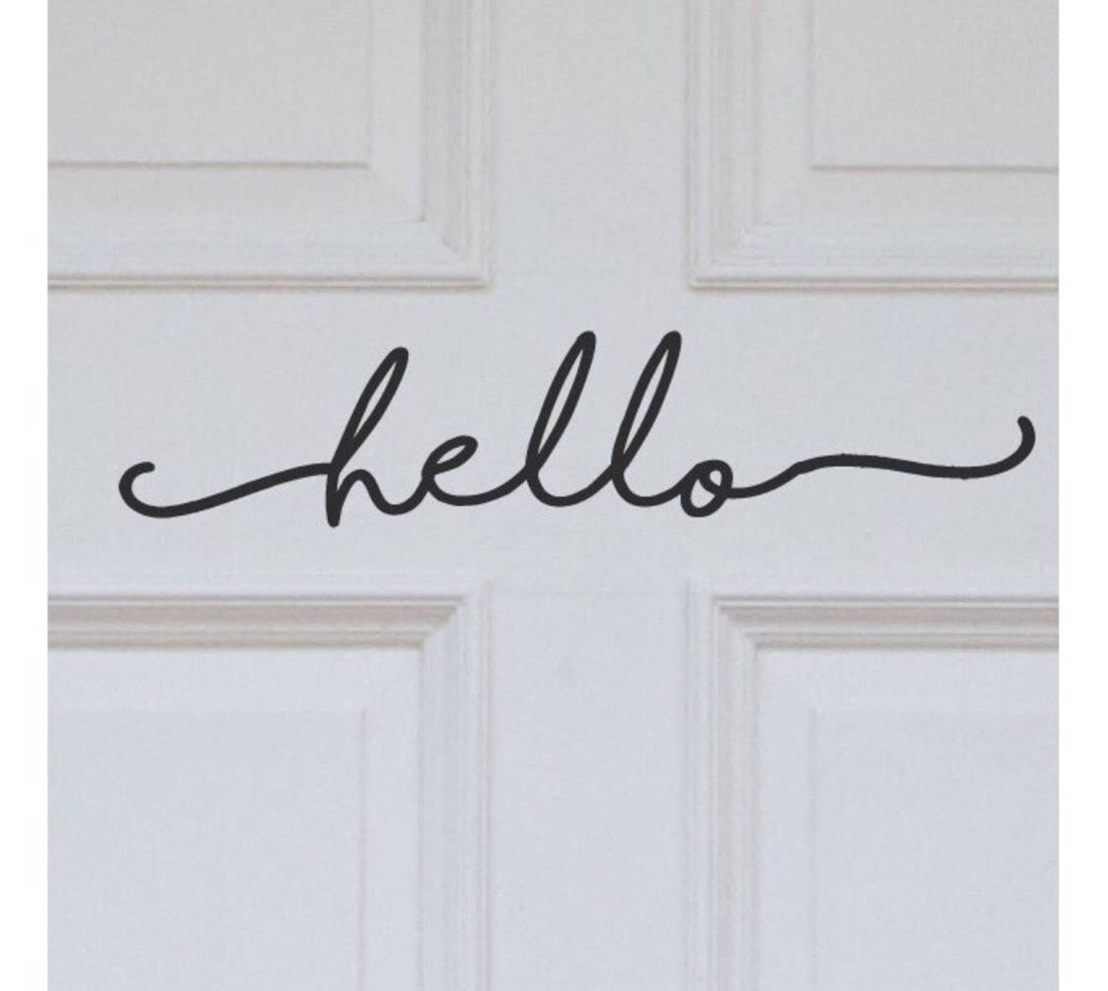 Hello Door Vinyl Decal Hello Front Door Sticker Hello Door - Etsy