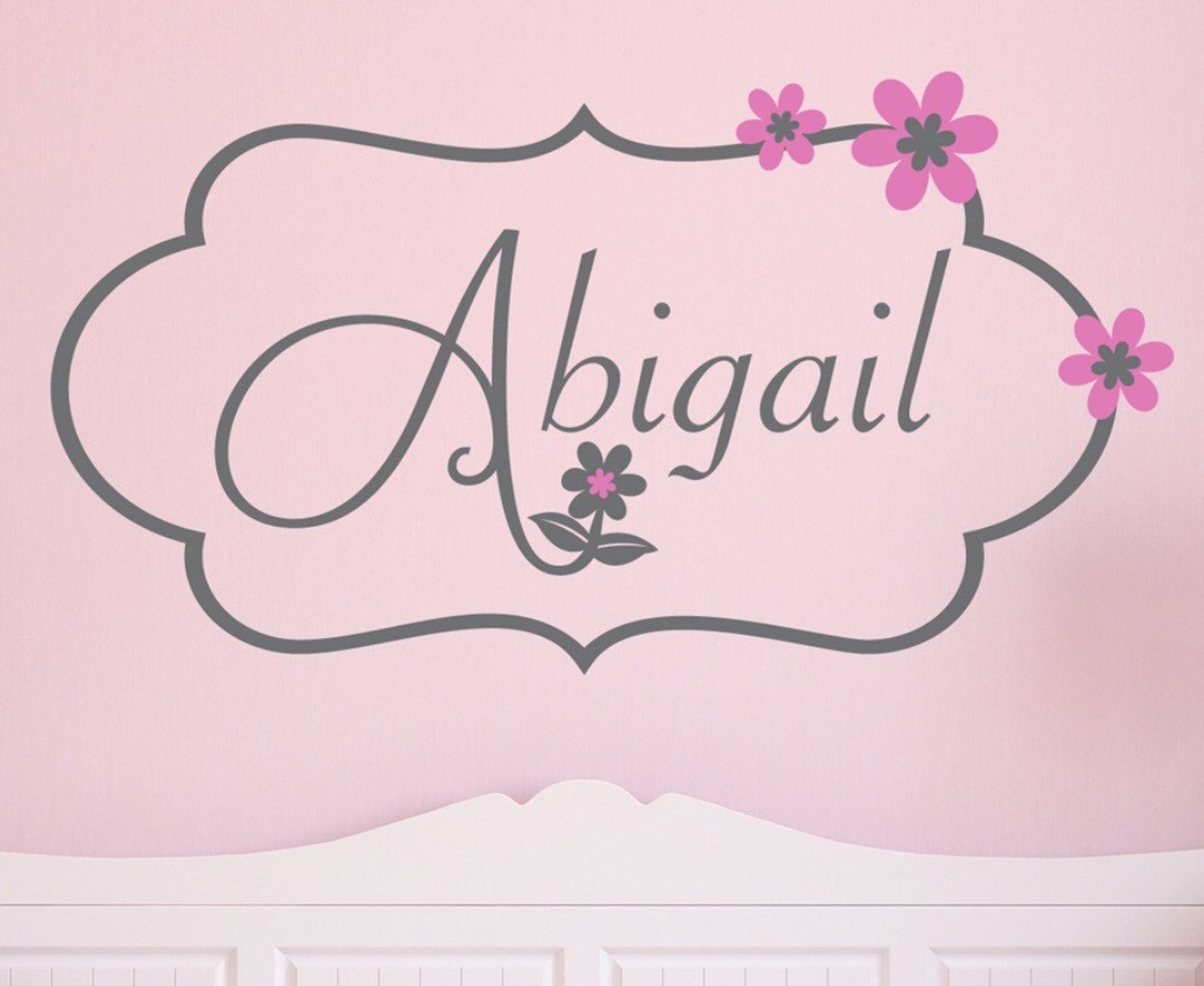 Chicas Nombre Daisy Flower Frame Calcomanía GRANDE Pared Calcomanía ...