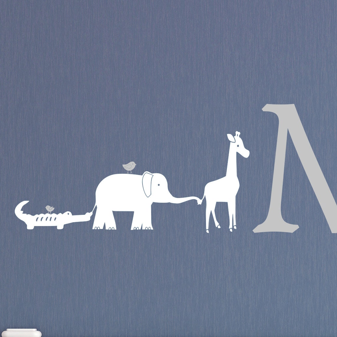 Personalized Monogram Animal Parade LARGE Wall Decal Elephant | Etsy