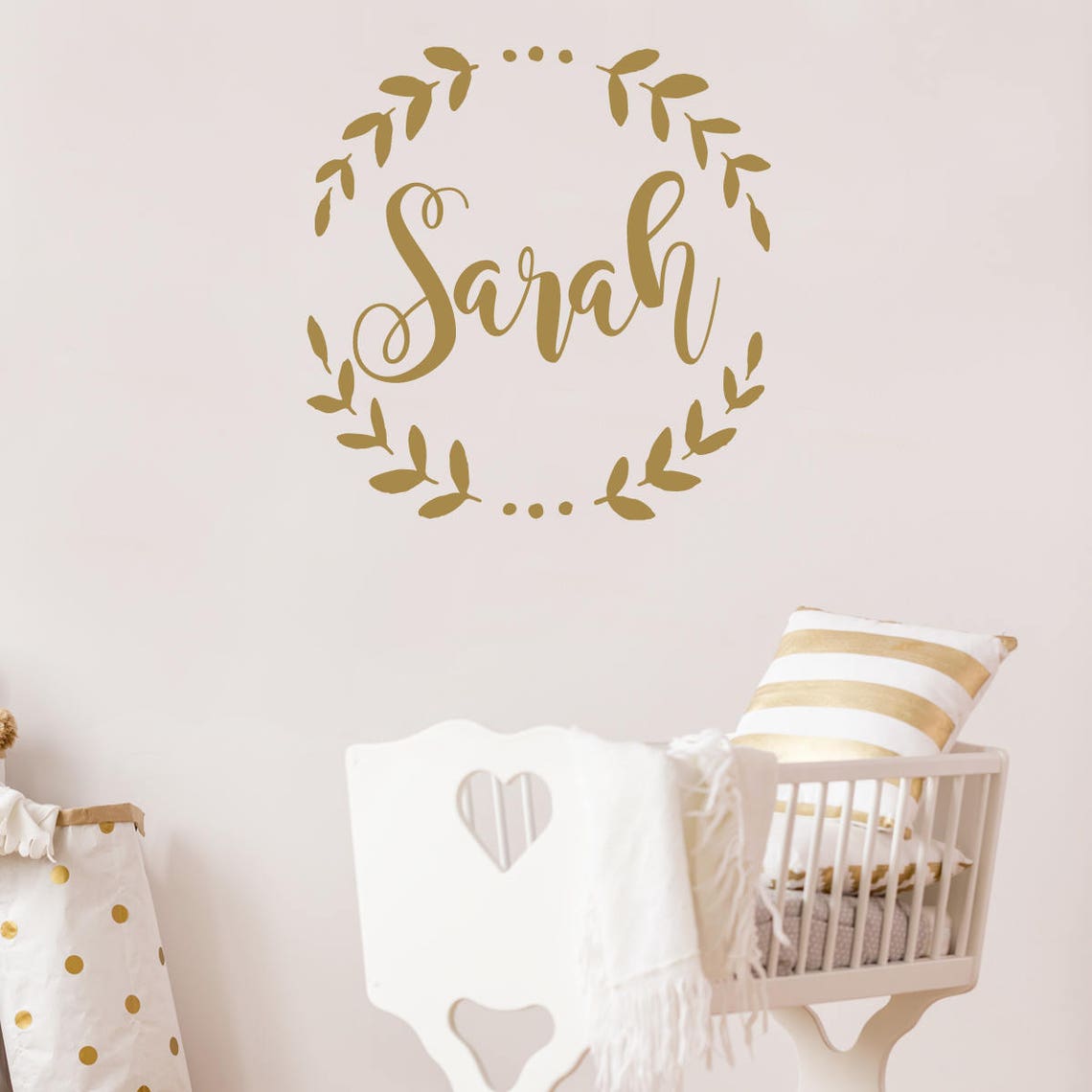 Laurel Leaf Name Decal LARGE Wall Decal | Laurel Leaf Decal | Kids ...