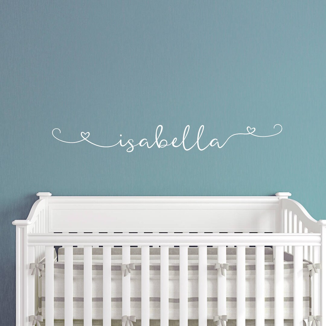 Fancy Swirls With Hearts Personalized Wall Decal Home Decor Custom ...