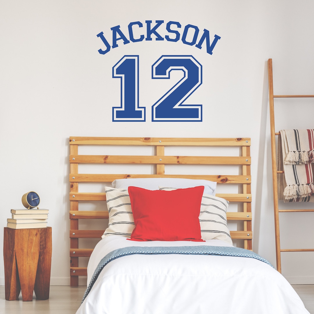 Varsity Name and Number Custom Choose Color Vinyl Wall Decal Large ...