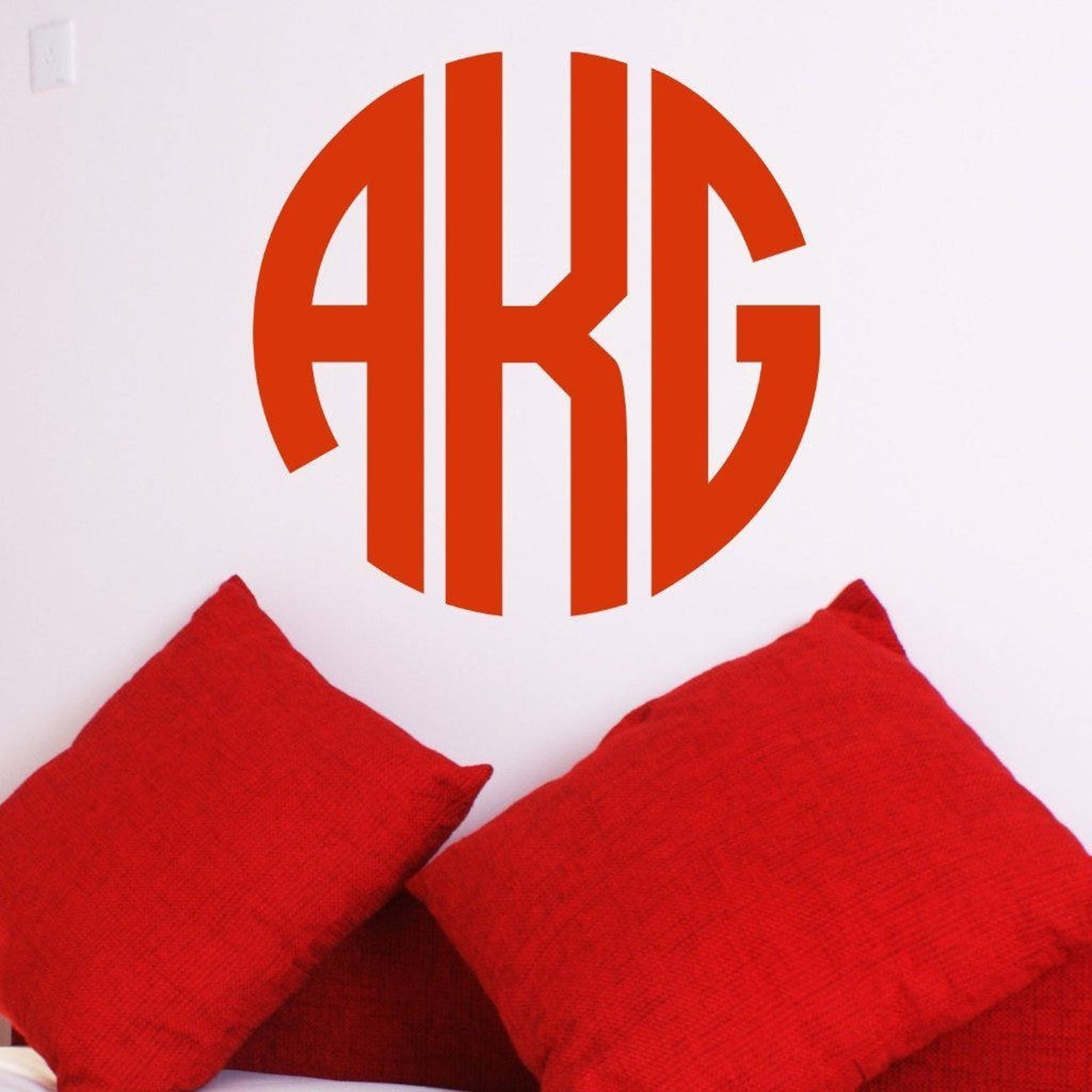 Monogram Decal LARGE Wall Decal Modern Wall Decal Custom - Etsy