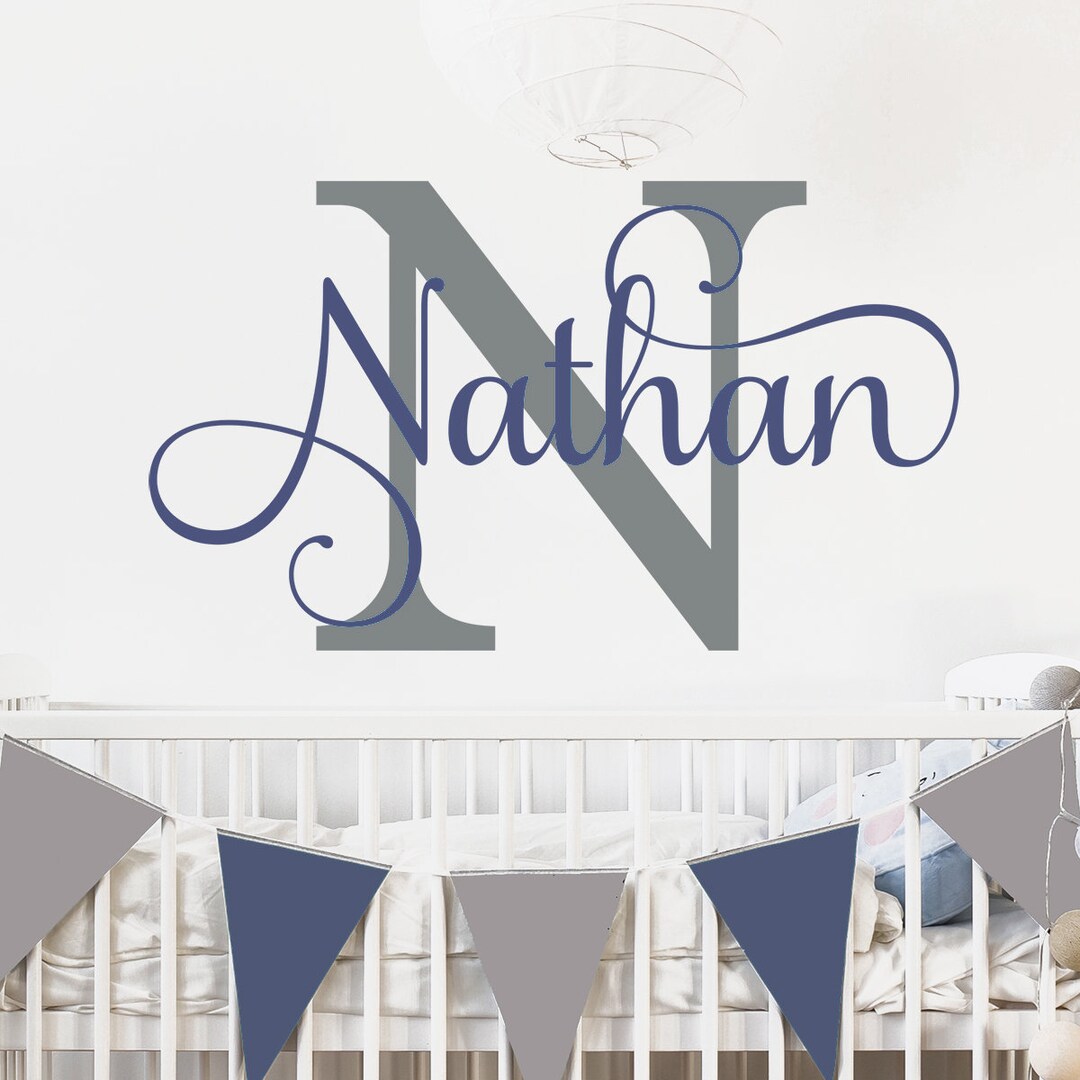 Fancy Name Decal, Fancy Wall Decal, Boy Wall Decal, Vinyl Name Decal ...