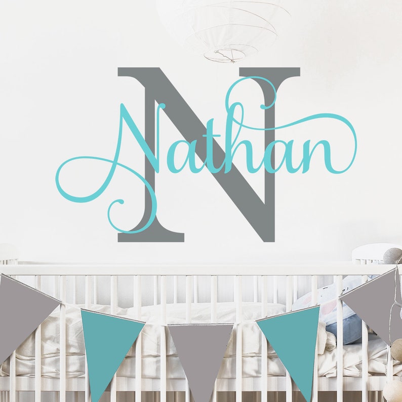 Fancy Name Decal, Fancy Wall Decal, Boy Wall Decal, Vinyl Name Decal ...