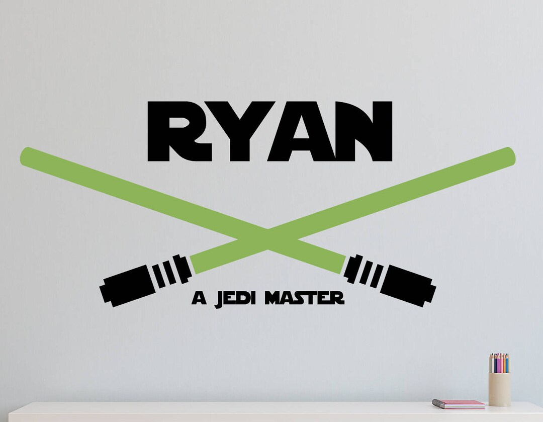 Star Wars Jedi Lightsaber Vinyl Wall Decal Custom Teen Starwars Light ...