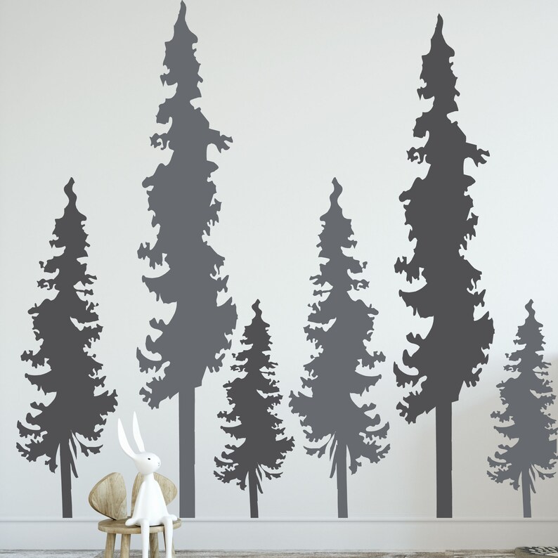 Choose Colors Pine Trees Wall Decals Woodland Decor Large - Etsy