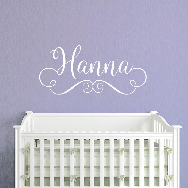 Name Wall Decal Fancy Name Decal Swirl Name Decal Any Word - Etsy