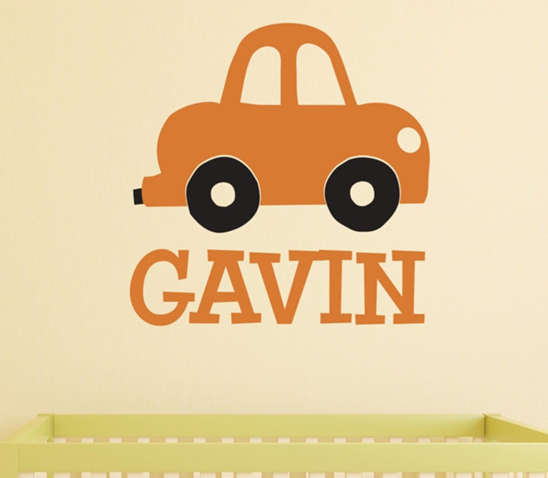 Personalized CAR Name LARGE Wall Decal | Vinyl Wall Decal and Nursery ...