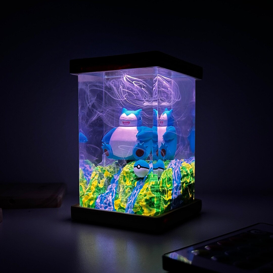 Pokem.on Gift, Pokemo.n Birthday, Bedside Lamp, Custom Epoxy Lamp, Snor ...