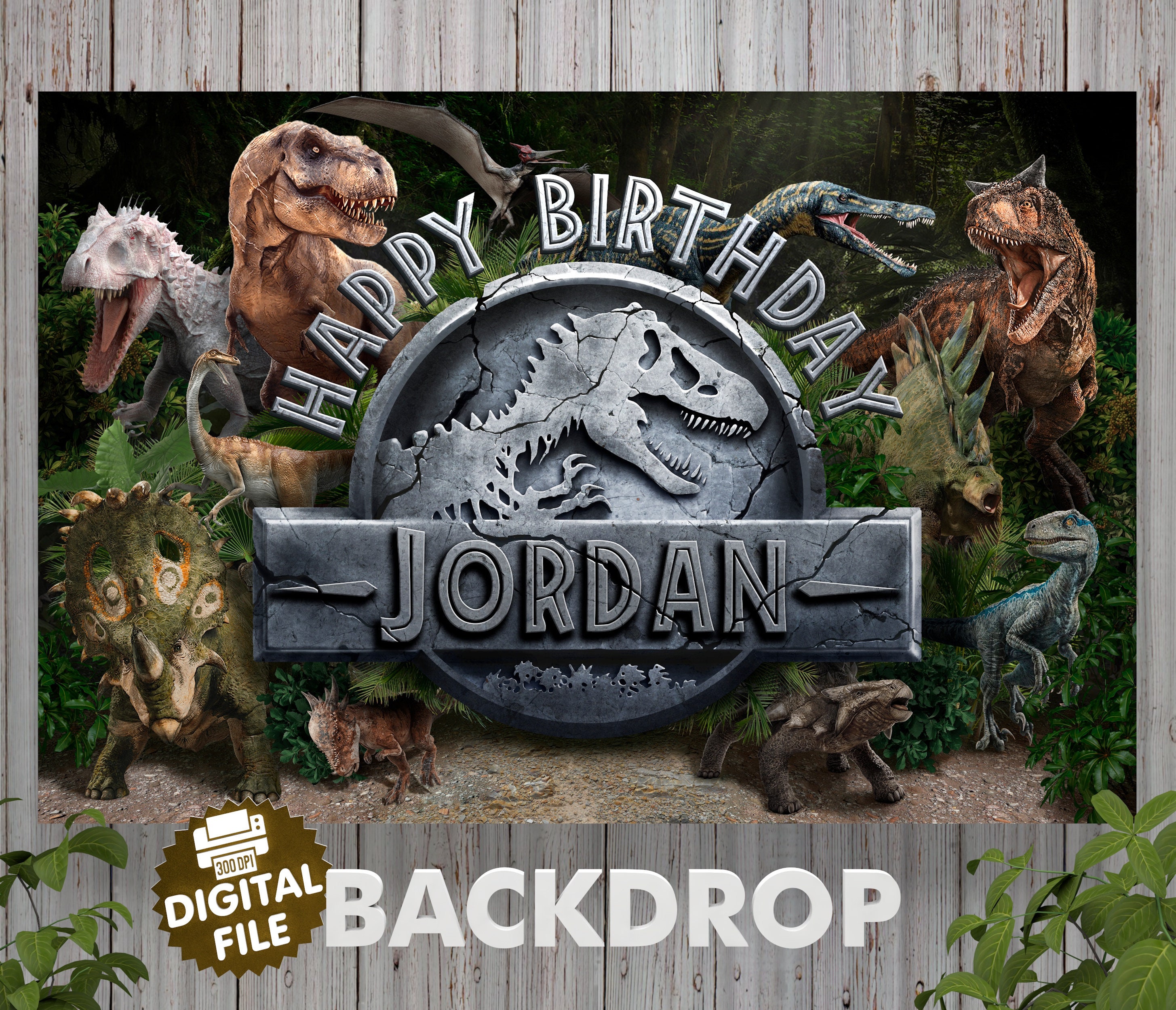 Dinosaur Birthday backdrop Jurassic world Birthday banner | Etsy | Jurassic park birthday ...