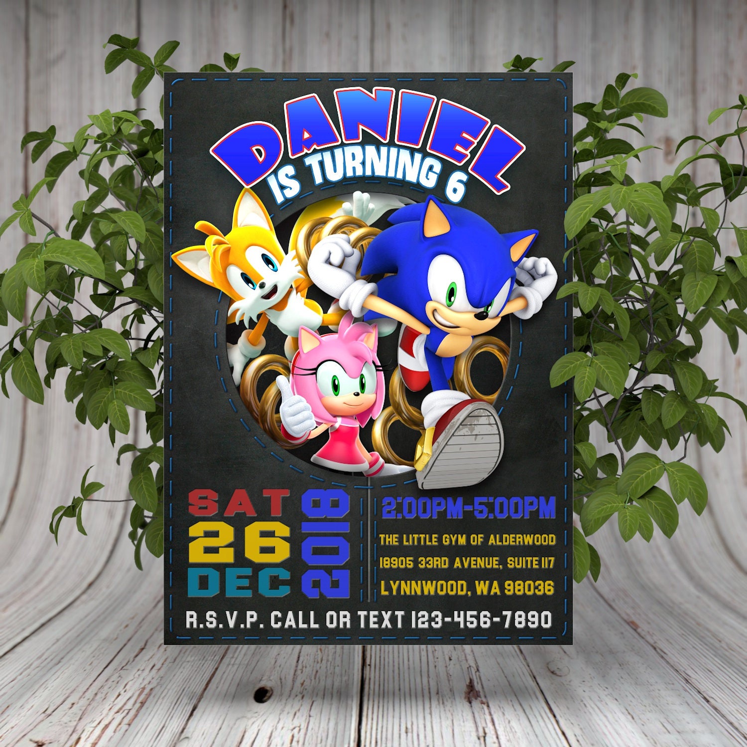 Invitación de cumpleaños de Sonic Sonic cumpleaños | Etsy