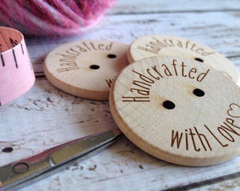 Custom Button Design Personalized Wood Button Engraved | Etsy