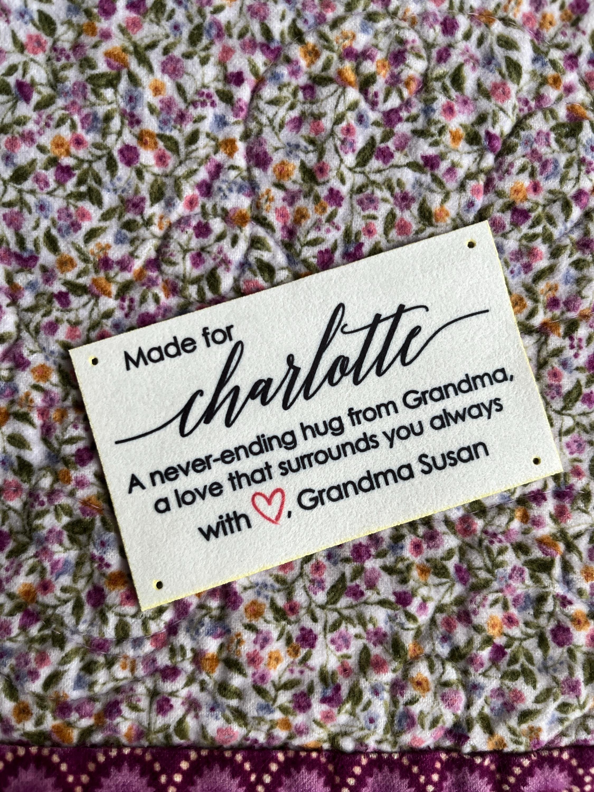 Colour Large Blanket Tag, Label for Blanket, Wedding Gift, Couple Name ...