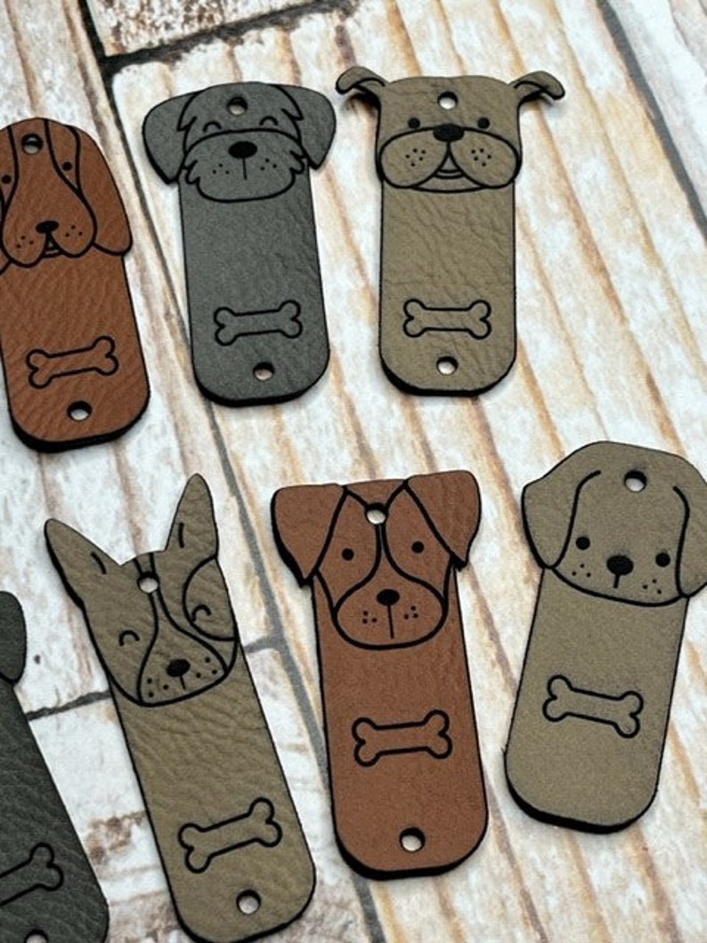 Dog Sewing Tag, Cute Dogs, Rivet Tags, No Sew Tags, Ultra Suede, Tag ...