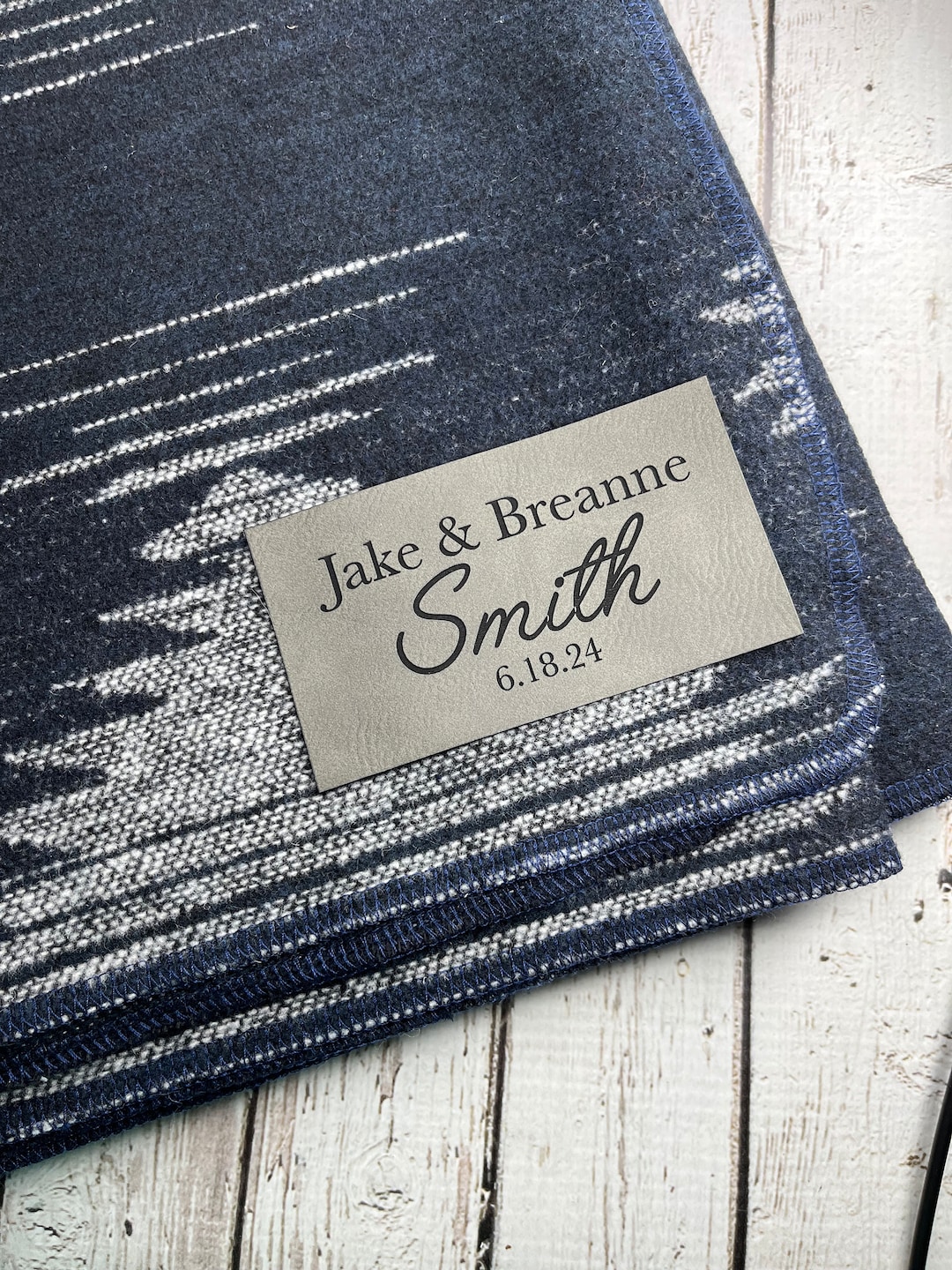 Large Blanket Tag, Label for Blanket, Wedding Gift, Couple Name Tag ...