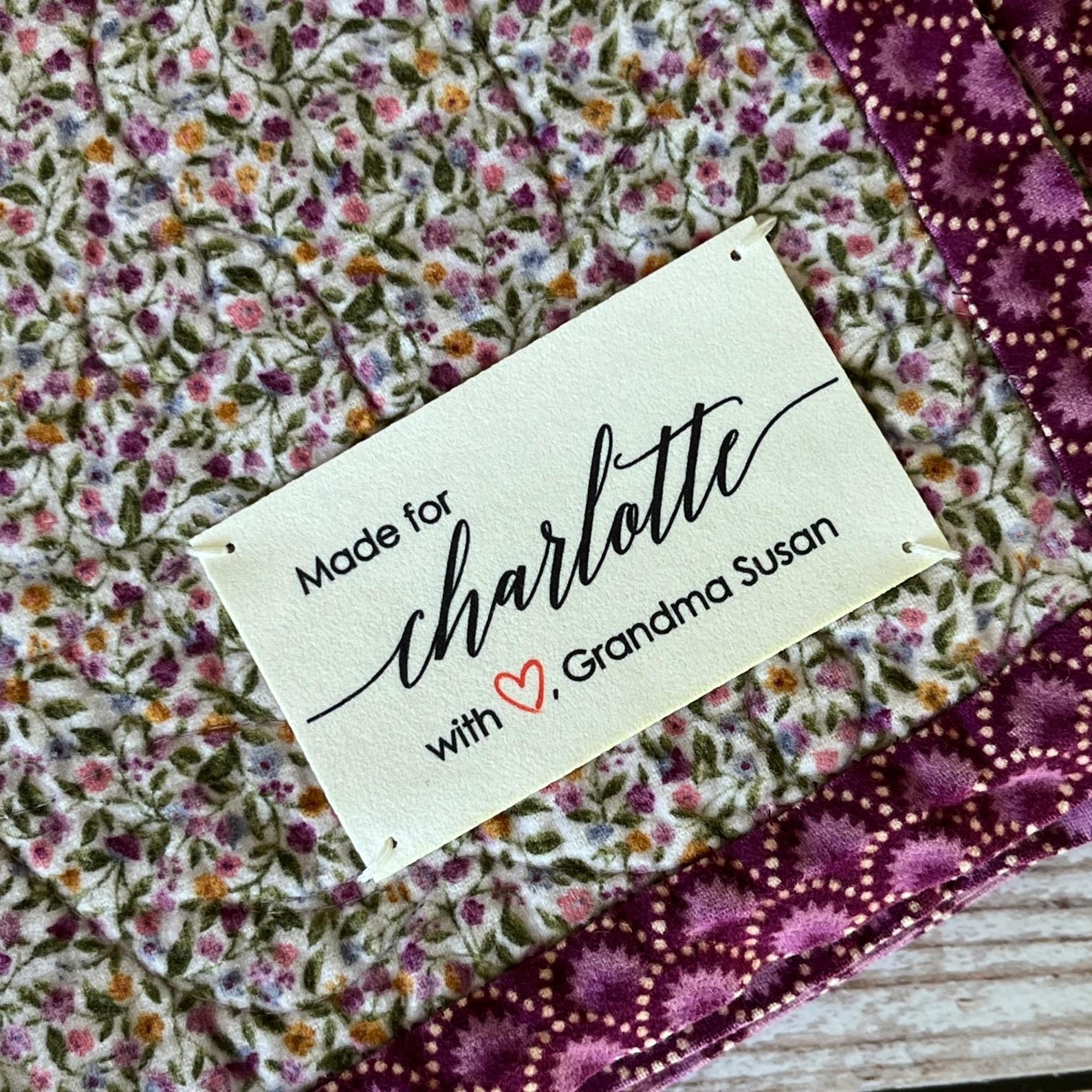 Colour Large Blanket Tag, Label for Blanket, Wedding Gift, Couple Name ...