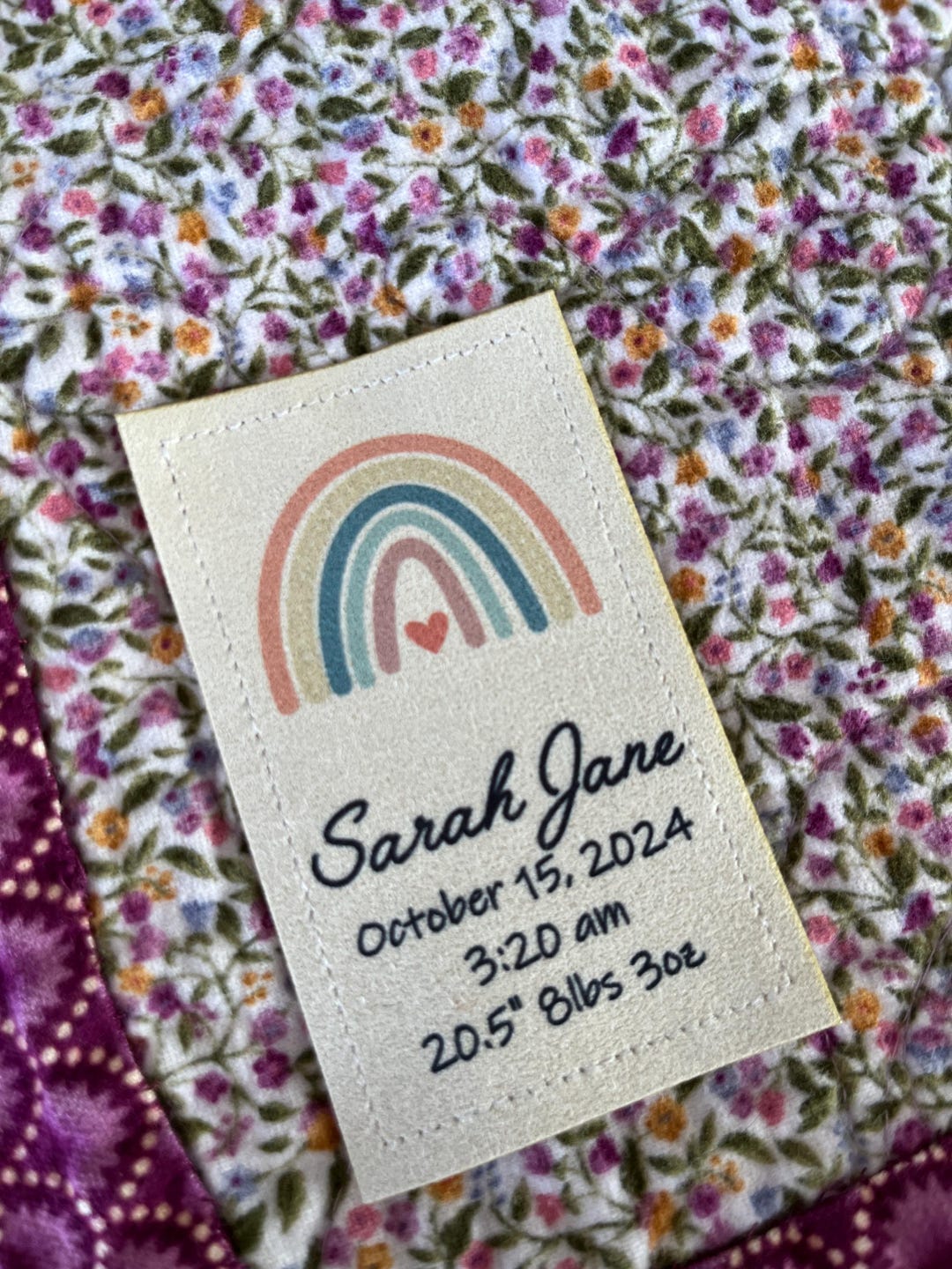 Large Blanket Tag, Label for Blanket, Baby Blanket Tag, Label Birth ...