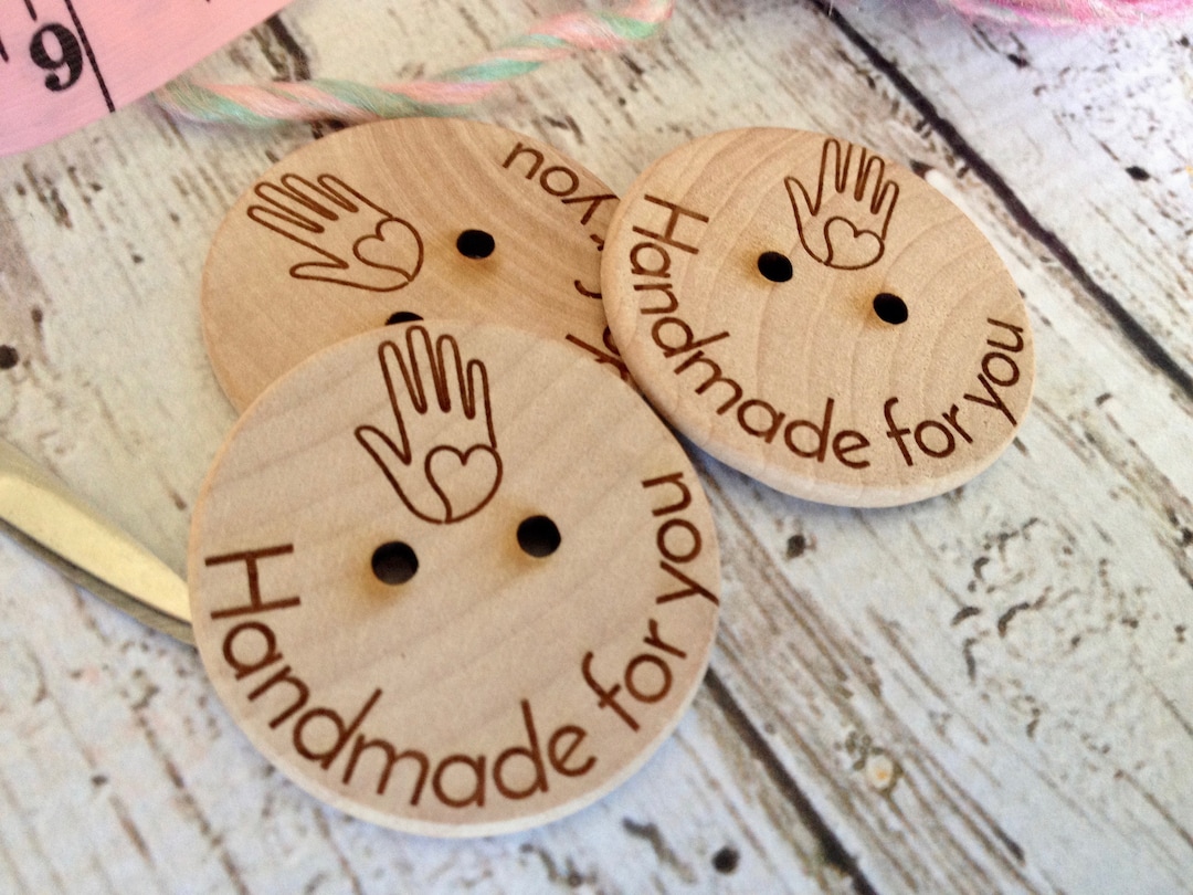 Custom Button, Design, Personalized, Wood Button, Engraved Button ...