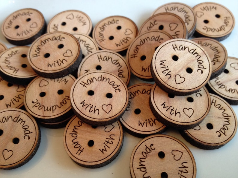 Custom Button, Design, Personalized, Wood Button, Engraved Button ...