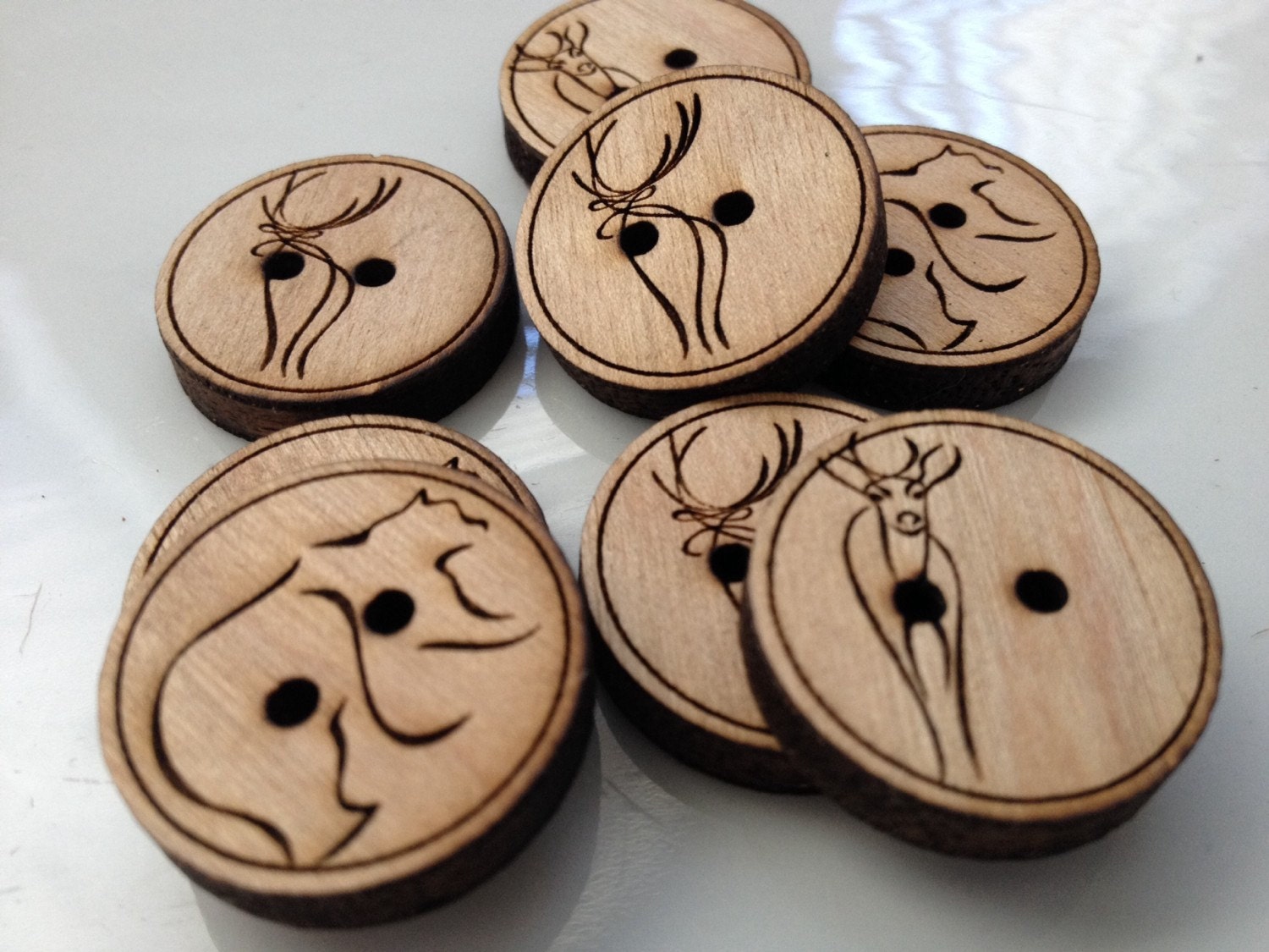 Forest Animal Button, Custom Button, Design, Button, Personalized, Wood ...