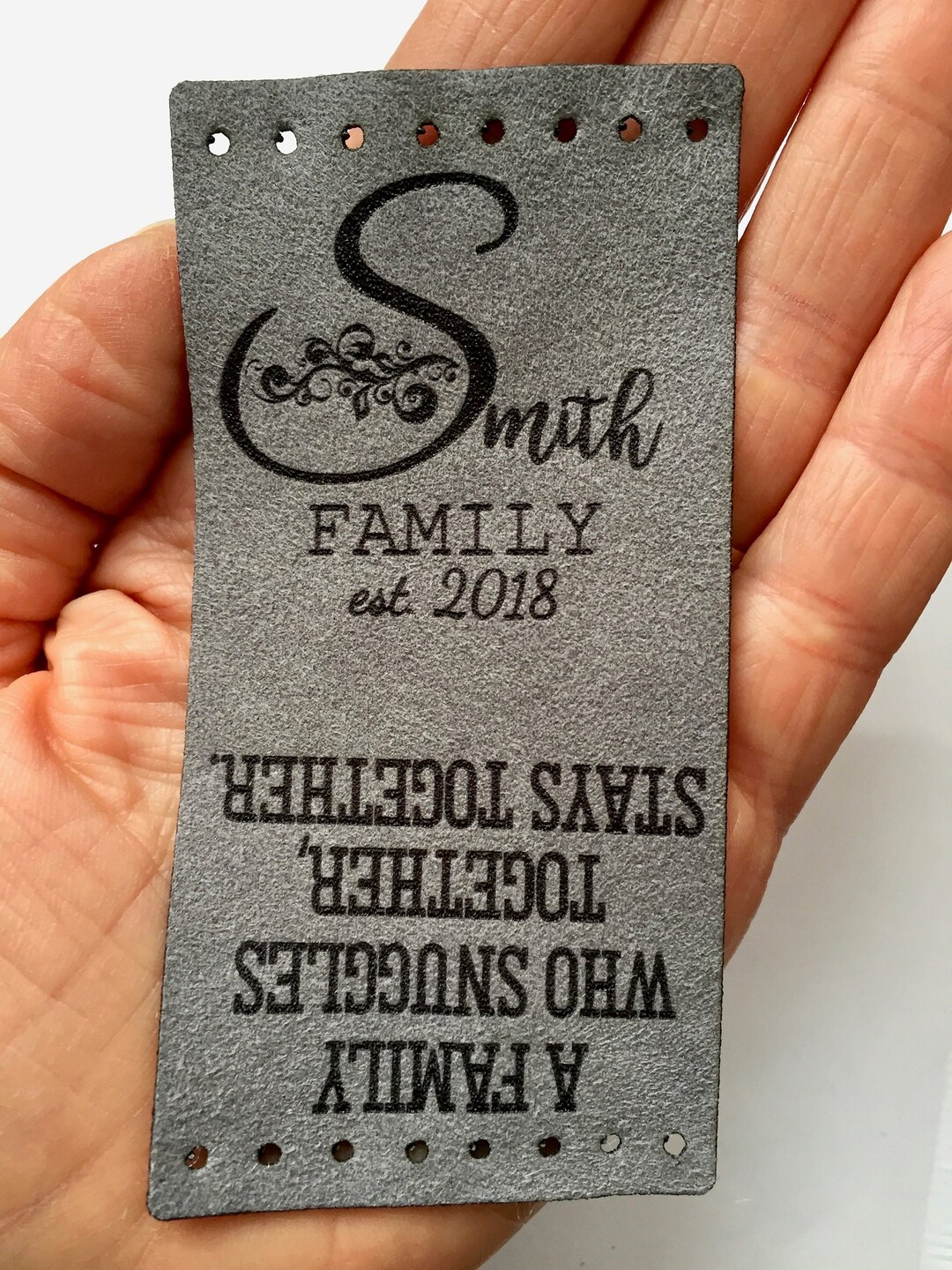 Custom Tag, Ultra Suede, Family Tag, Fabric Custom Tag, Personalized ...