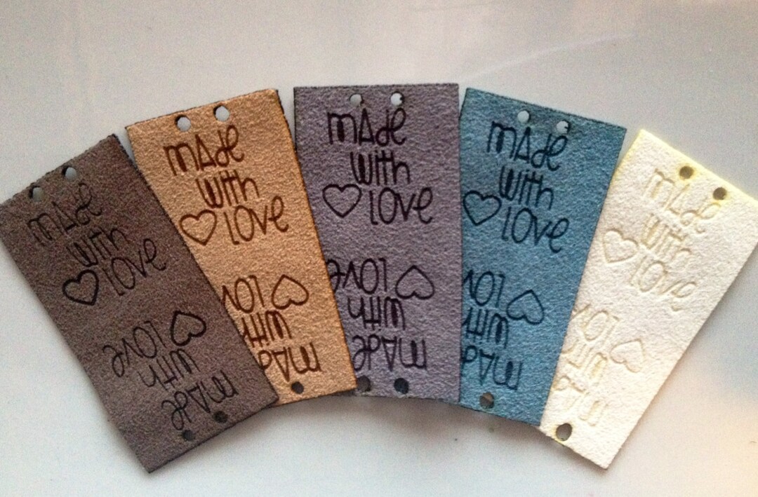 Product Tag, Ultra Suede, Fabric Custom Tag, Personalized, Suede Tag ...