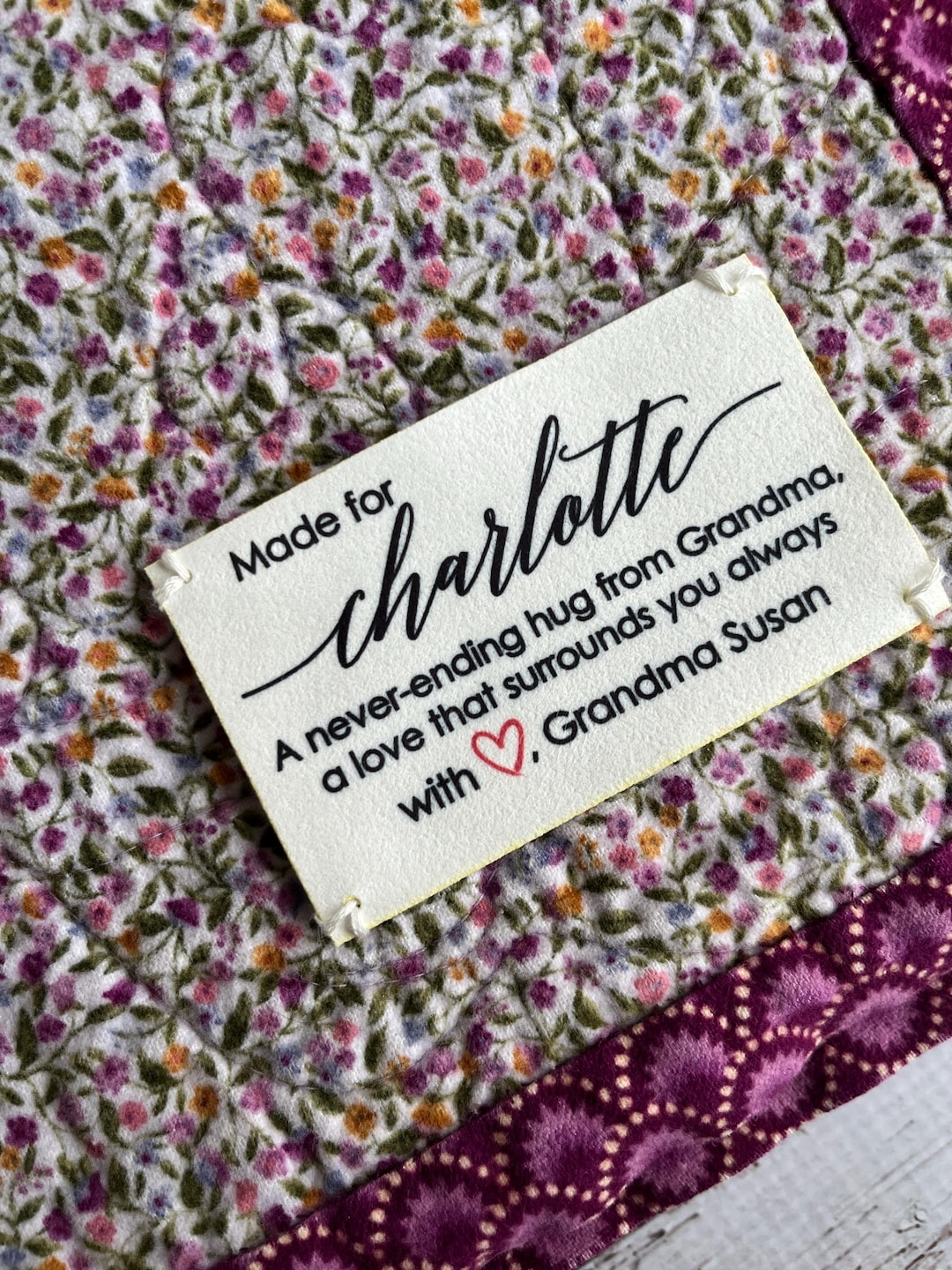 Colour Large Blanket Tag, Label for Blanket, Wedding Gift, Couple Name ...