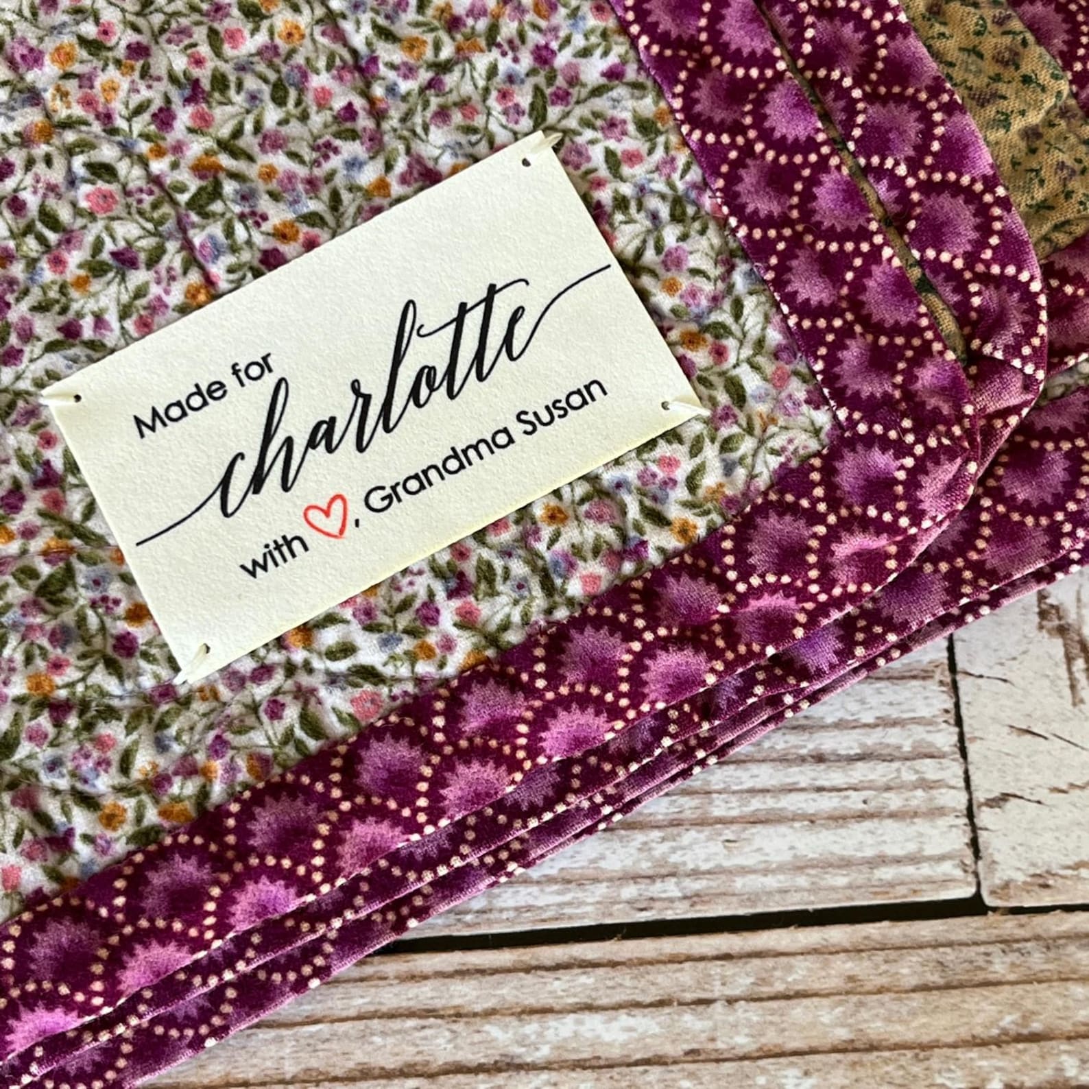 Colour Large Blanket Tag, Label for Blanket, Wedding Gift, Couple Name ...