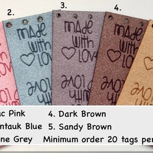 Product Tag, Ultra Suede, Fabric Custom Tag, Personalized, Suede Tag ...