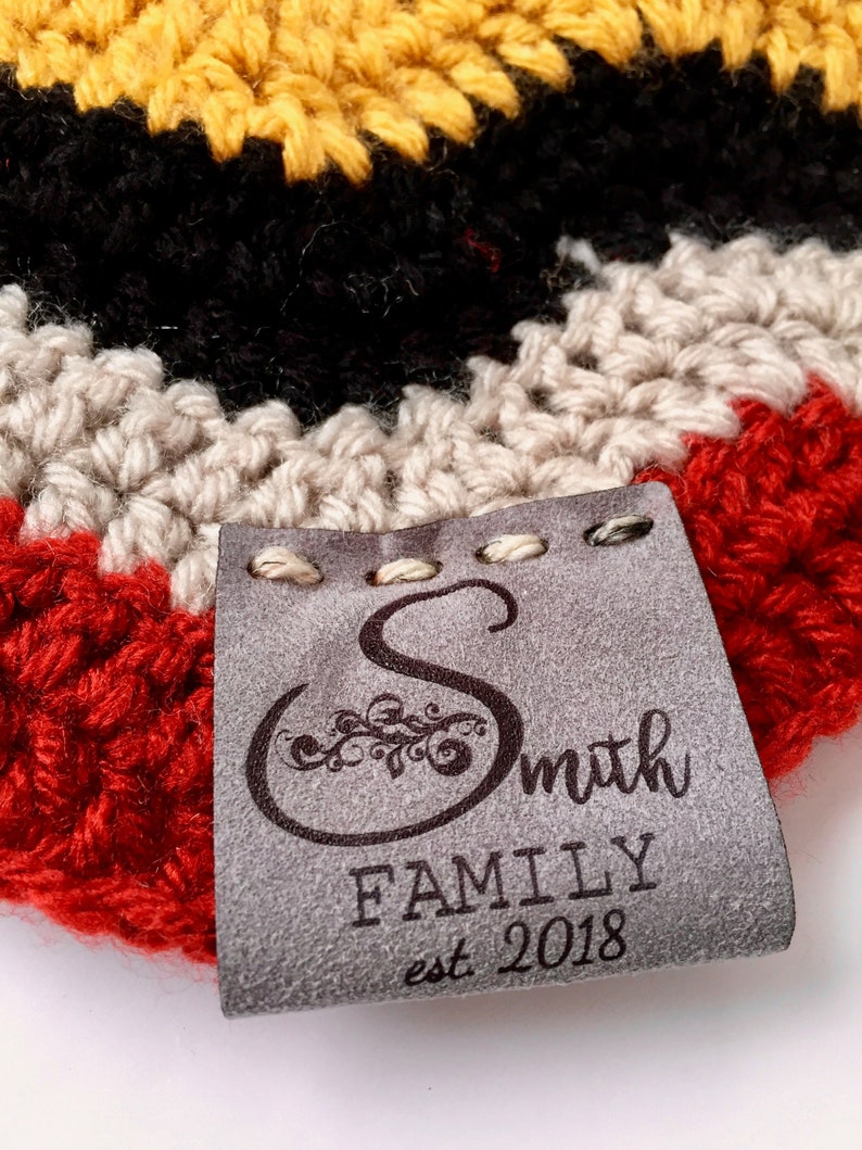 Jumbo Tag Custom Ultra Suede Family Tag Fabric Custom Tag | Etsy