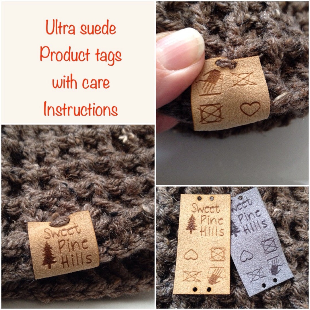 Custom Care Instruction Tag, Ultra Suede, Tag, Fabric Custom Tag ...
