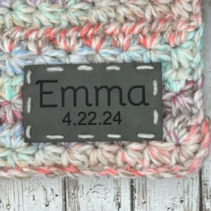 Custom Blanket Name Tag, Baby Tag, Large Blanket Tag, Blanket Label ...