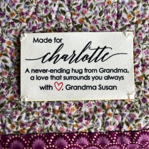 Colour Large Blanket Tag, Label for Blanket, Wedding Gift, Couple Name ...