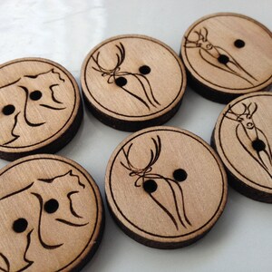 Forest Animal Button, Custom Button, Design, Button, Personalized, Wood ...