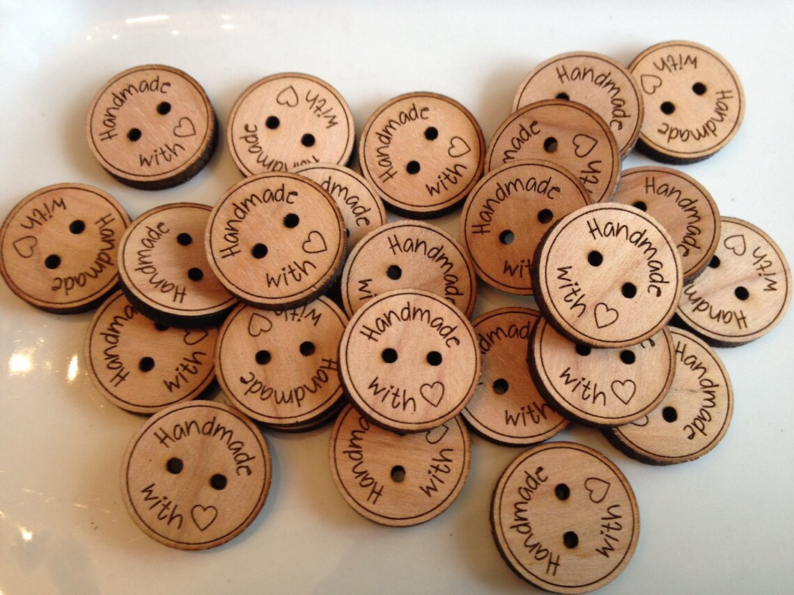 Custom Button, Design, Personalized, Wood Button, Engraved Button ...