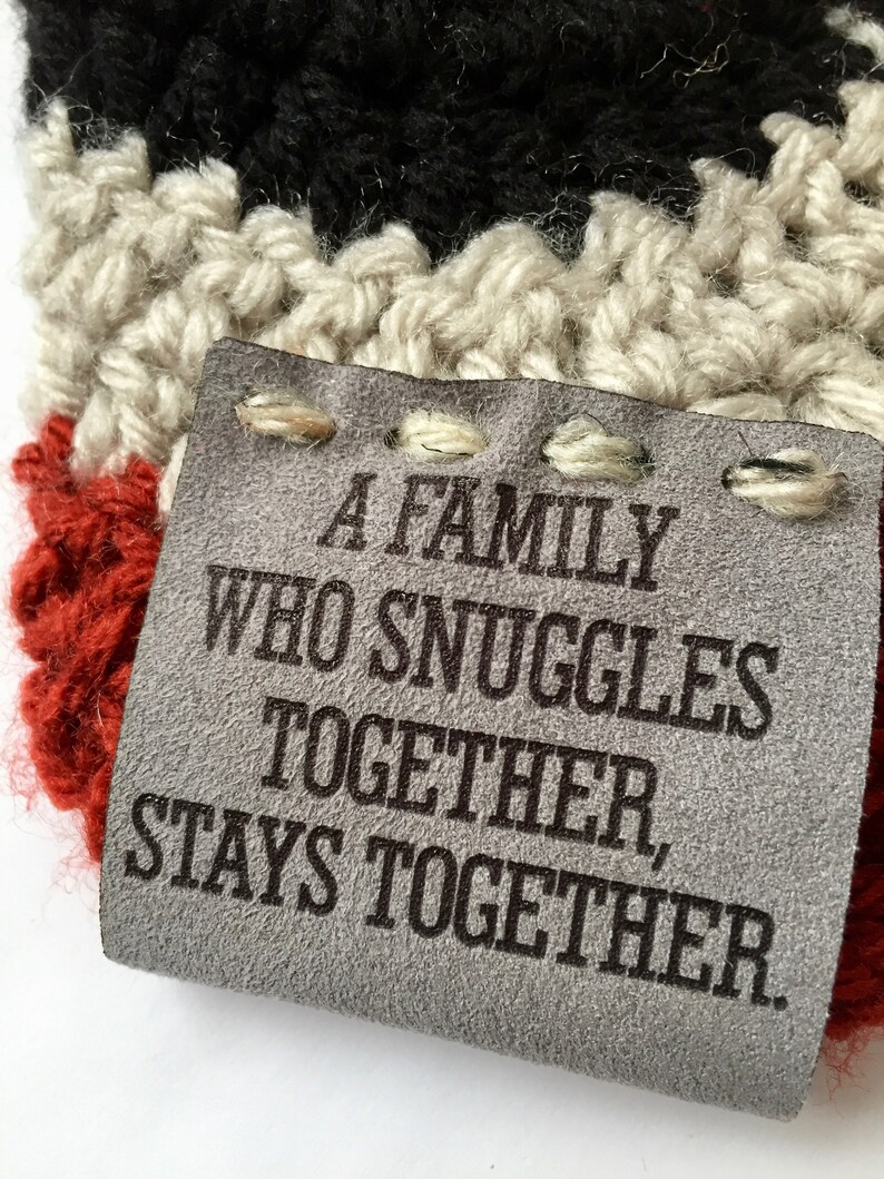Jumbo Tag Custom Ultra Suede Family Tag Fabric Custom Tag | Etsy