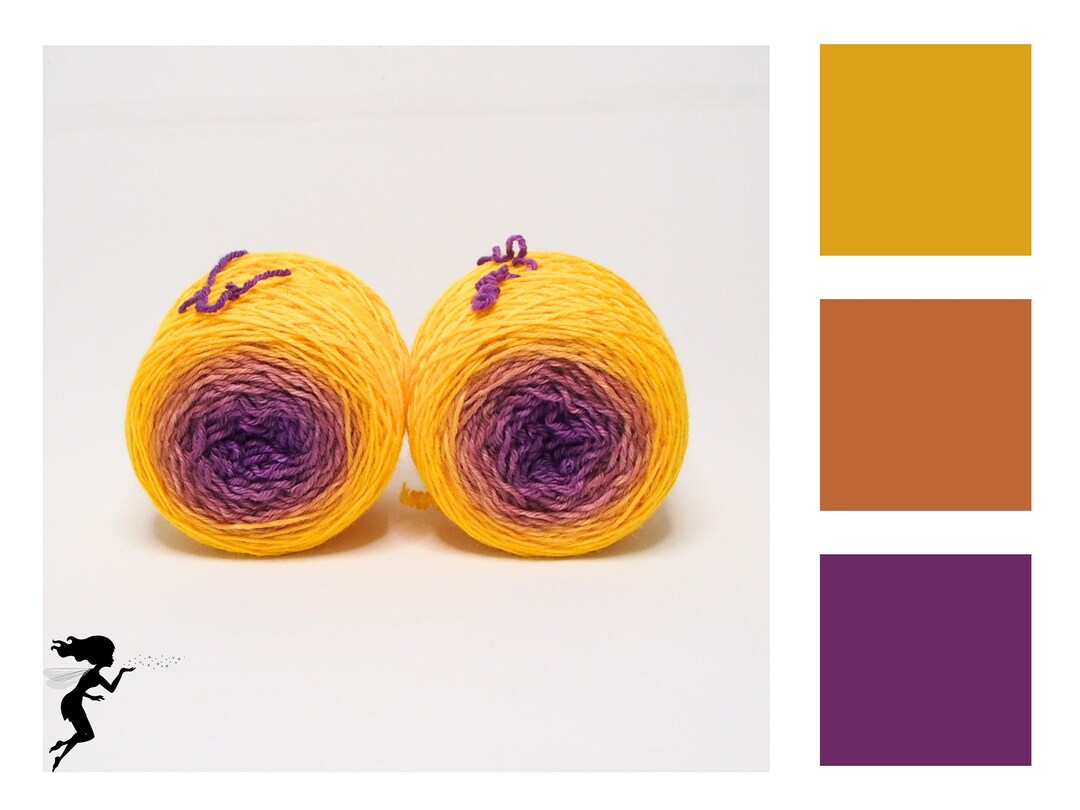 Merino Sock Gradient Yarn 2 X 50g Set Hand Dyed Curry & Saffron - Etsy
