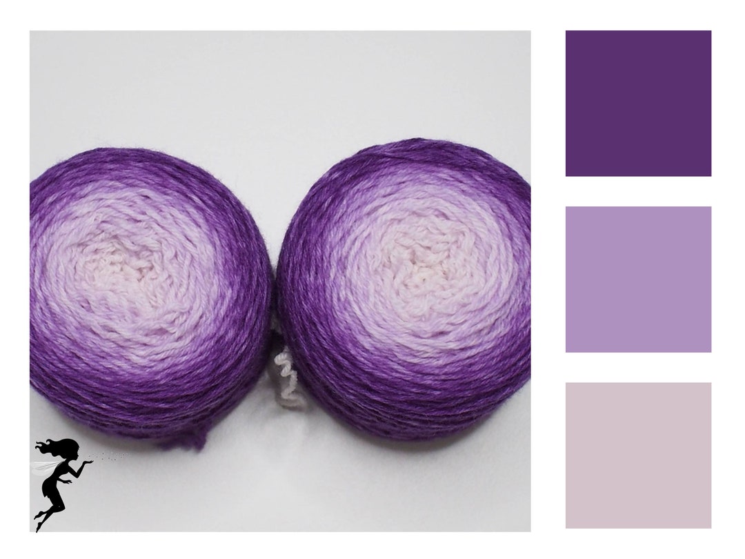 Set of 2 X 50g Merino Sock Gradient Yarn, Handdyed Magic Purple - Etsy
