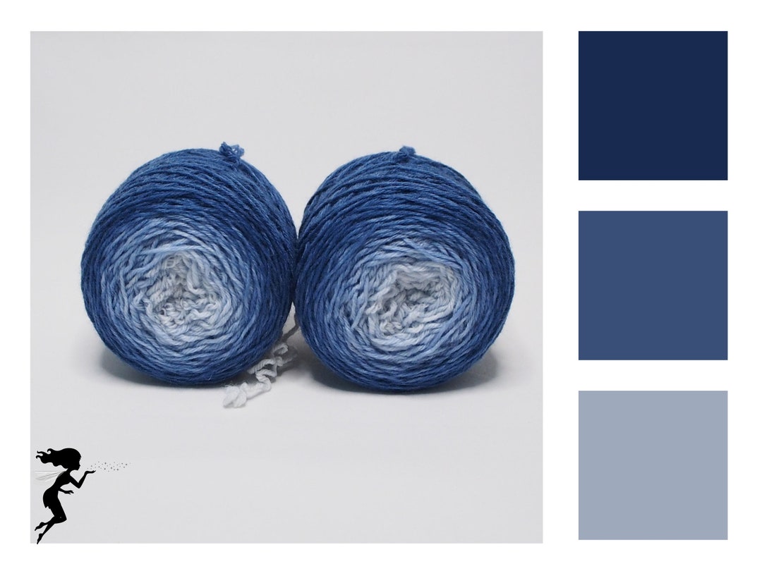 Merino Sock Gradient Yarn 2 X 50g Set Hand Dyed Blueberry - Etsy