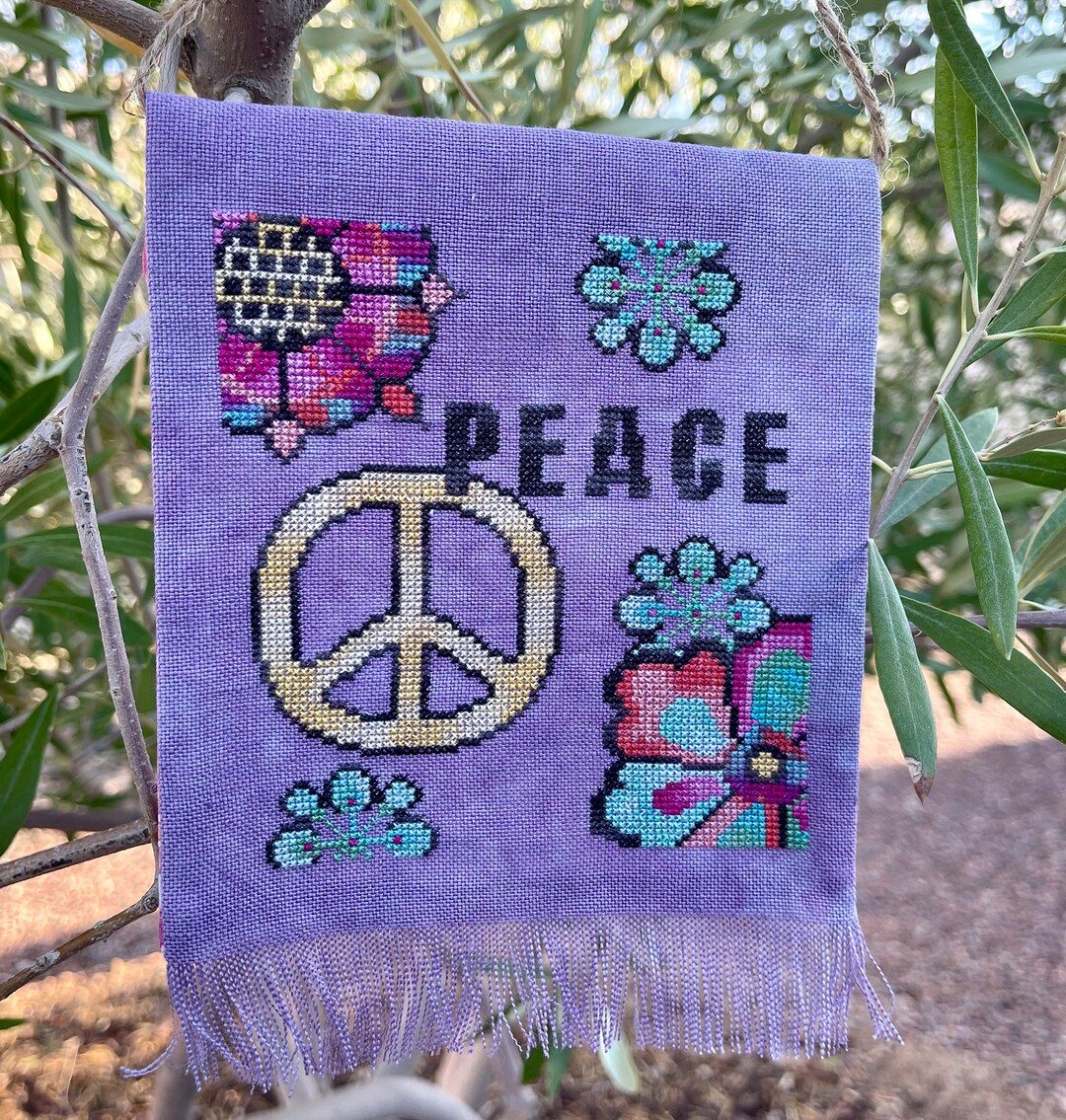 Peace Prayer Flag Digital Cross Stitch Pattern PDF - Etsy