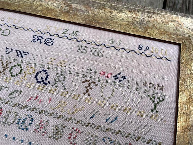 Laura Vorgensen 1853 Antique Sampler Reproduction Digital Cross Stitch ...