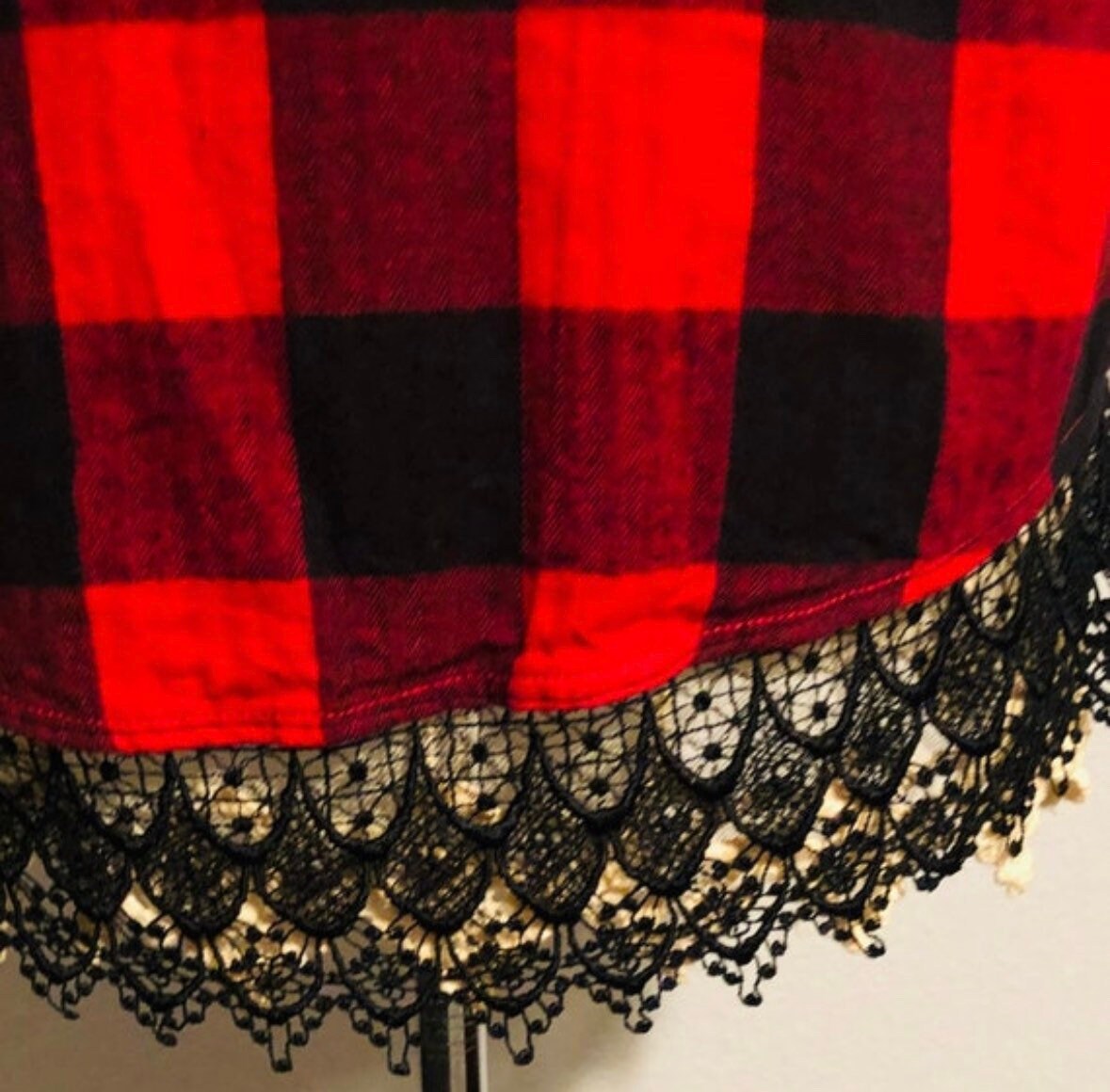 CUSTOM MEDIUM up Cycled Flannel With Lace - Etsy